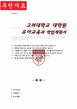 고려대 교육대학원 유아교육전공 연구계획서-1페이지