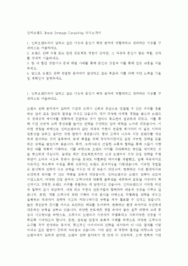 인터브랜드 Brand Strategy Consulting 자기소개서-1페이지