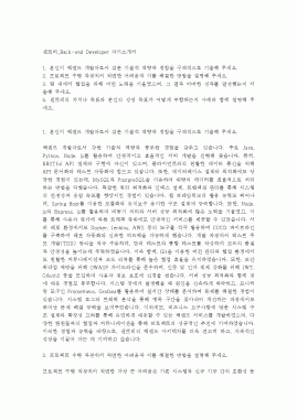센트비_Back-end Developer 자기소개서-1페이지