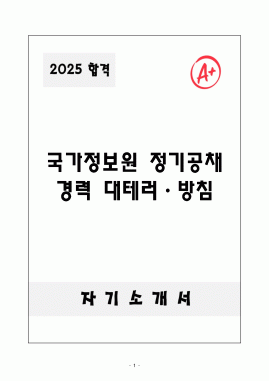 2025 국가정보원 정기공채 경력 대테러/방침 자소서-1페이지