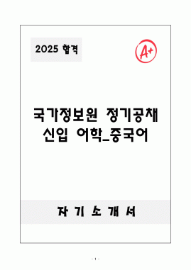 2025 국가정보원 정기공채 신입 어학_중국어 자소서-1페이지
