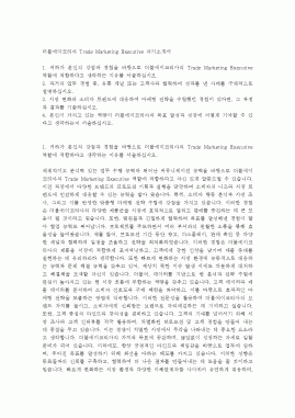 더블에이코리아 Trade Marketing Executive 자기소개서-1페이지