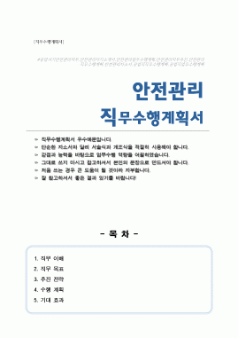 안전관리 직무수행계획서-1페이지