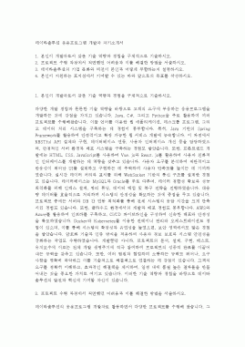 데이타솔루션 응용프로그램 개발자 자기소개서-1페이지