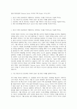 딜로이트컨설팅 Telecom Sector 차세대 구축 Project 자기소개서-1페이지