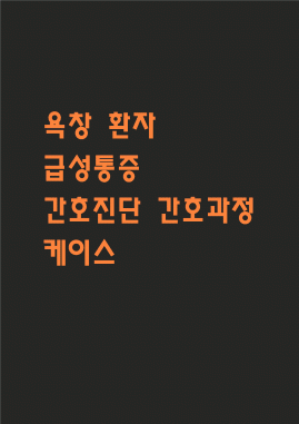 [욕창 간호진단] 욕창 환자 급성통증 간호진단 간호과정 케이스-1페이지