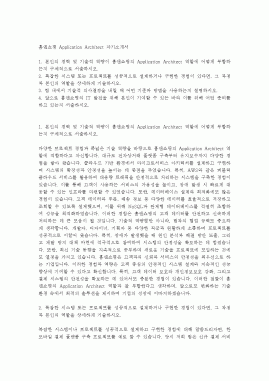 홈앤쇼핑 Application Architect 자기소개서-1페이지