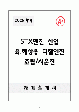 [자기소개서] STX엔진 신입 육,해상용 디젤엔진 조립/시운전-1페이지
