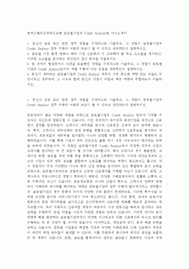 한국스탠다드차타드은행 글로벌기업부 Credit Analyst팀 자기소개서-1페이지