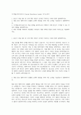 지이헬스케어코리아 Channel Excellence Leader 자기소개서-1페이지