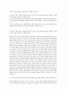 유디에스 Data Platform Backend 연구 개발 자기소개서-1페이지