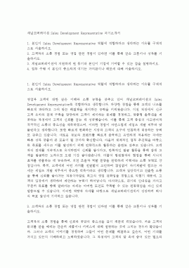 채널코퍼레이션 Sales Development Representative 자기소개서-1페이지