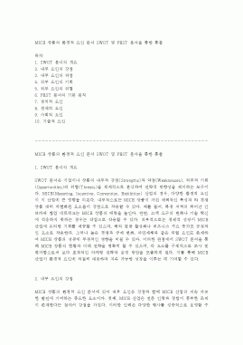 MICE 상품의 환경적 요인 분석 SWOT 및 PEST 분석을 통한 통찰-1페이지