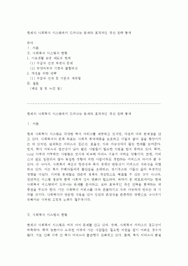 현재의 사회복지 시스템에서 드러나는 문제와 효과적인 개선 전략 탐색-1페이지