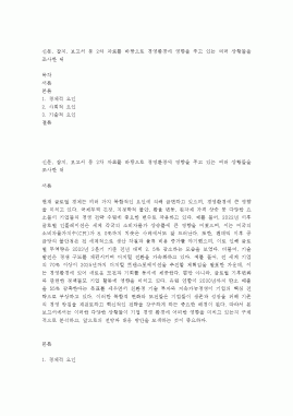 신문, 잡지, 보고서 등 2차 자료를 바탕으로 경영환경에 영향을 주고 있는 여러 상황들을 조사한 뒤-1페이지