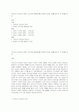 카리스마 리더십의 추종자 자아개념 변화단계를 적용하여 실제 사례를 들어서 각 단계를 설명-1페이지