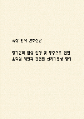 [욕창 간호진단] 욕창 환자 신체기동성 장애 간호진단 간호과정 케이스-1페이지
