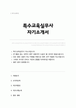 특수교육실무사 자소서-1페이지