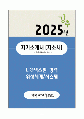 LIG넥스원 경력 위성체계/시스템 자기소개서-1페이지