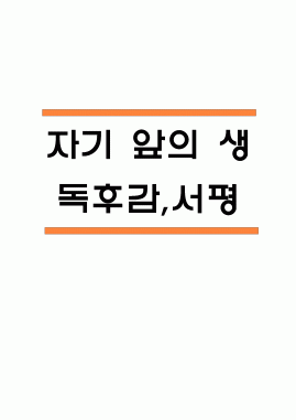 자기 앞의 생 독후감,서평-1페이지