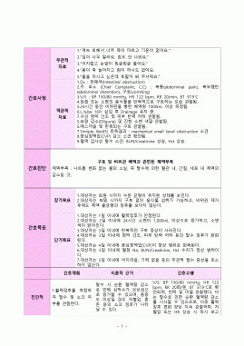 구토 및 비위관 배액과 관련된 체액부족(장폐색)-1페이지