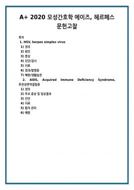 모성간호학 에이즈, 헤르페스 문헌고찰-1페이지