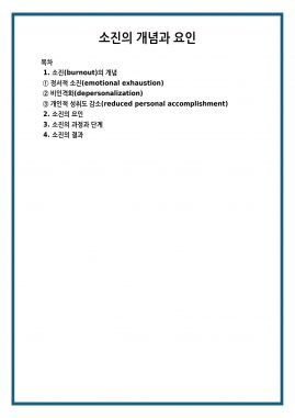 소진의 개념과 요인-1페이지