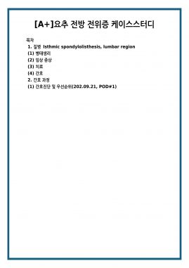 요추 전방 전위증 케이스스터디-1페이지