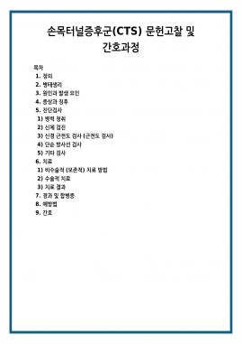 손목터널증후군(CTS) 문헌고찰 및 간호과정-1페이지