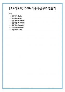 [레포트] DNA 이중나선 구조 만들기-1페이지