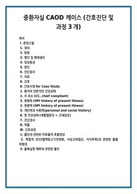 중환자실 CAOD 케이스 (간호진단 및 과정 3개)-1페이지