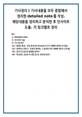 기사정리 ) 기사내용을 모두 종합해서 정리한 detailed note를 작성. 해당내용을 정리하고 분석한 후 인사이트 도출. 각 링크별로 정리-1페이지