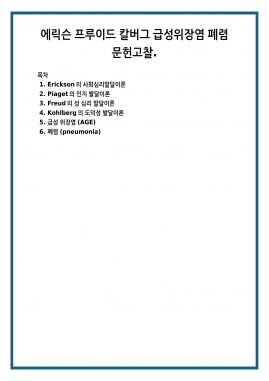 에릭슨 프루이드 칼버그 급성위장염 폐렴 문헌고찰.-1페이지