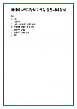 러쉬의 사회지향적 마케팅 실천 사례 분석-1페이지
