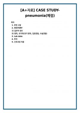 CASE STUDY-pneumonia(폐렴)-1페이지