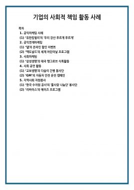 기업의 사회적 책임 활동 사례 (1)-1페이지