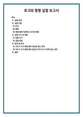 토크와 평형 실험 보고서-1페이지