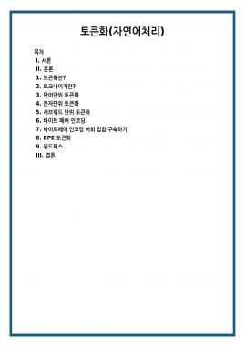 토큰화(자연어처리)-1페이지