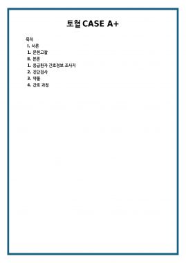 토혈CASE 레포트 자료-1페이지