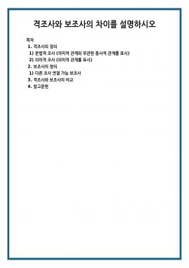 격조사와 보조사의 차이를 설명하시오 (3)-1페이지