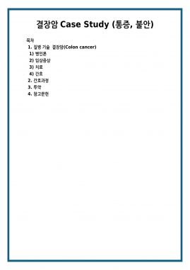 결장암 Case Study (통증, 불안)-1페이지
