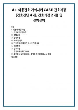 아동간호 가와사키CASE 간호과정(간호진단 4개, 간호과정 2개) 및 질병설명-1페이지
