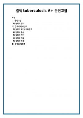 결핵 tuberculosis 문헌고찰-1페이지