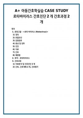 아동간호학실습 CASE STUDY 로타바이러스 간호진단2개 간호과정2개-1페이지