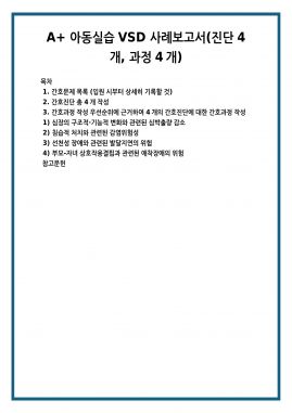 아동실습 VSD 사례보고서(진단 4개, 과정 4개)-1페이지