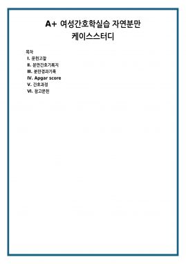 여성간호학실습 자연분만 케이스스터디-1페이지