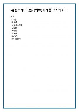 유헬스케어 (원격의료)사례를 조사하시오-1페이지