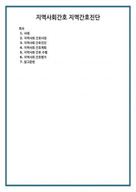 지역사회간호 지역간호진단-1페이지