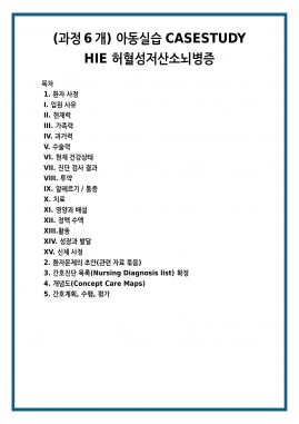 (과정6개) 아동실습 CASESTUDY HIE 허혈성저산소뇌병증-1페이지