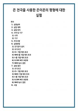 은 전극을 사용한 은이온의 평형에 대한 실험-1페이지